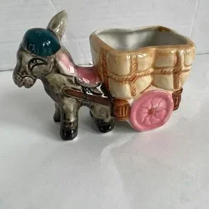 Vintage | Accents | Vintage Donkey Cart Planter Ceramic Small | Poshmark